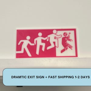 Funny Door Topper Sign | Dramatic Exit Theatrical Wall Decor | Unique ...