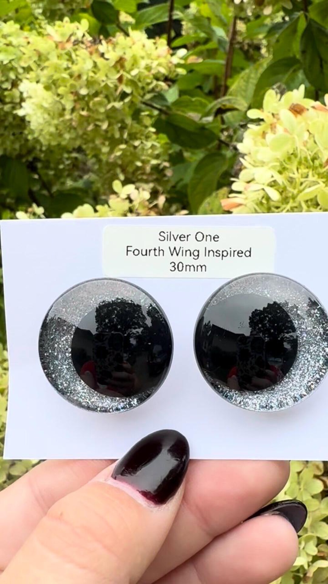 Silver One Fourth Wing Inspired Safety Eyes for Amigurumi Crochet ...