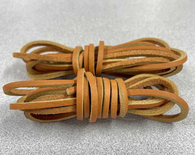 1 PAIR TAN BROWN 72 Rawhide Leather Shoelaces Strings Shoe Boot Laces ...