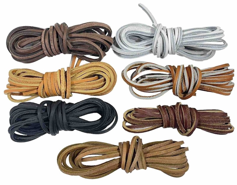 1 PAIR - 1/8" X 72" Rawhide Leather Shoelaces Strings Shoe Boot Laces ...