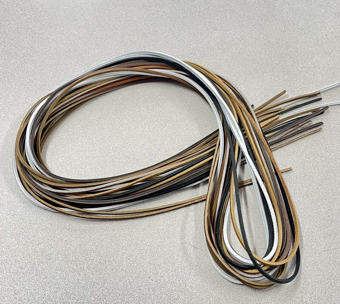 1 PAIR - 1/8" X 72" Rawhide Leather Shoelaces Strings Shoe Boot Laces ...
