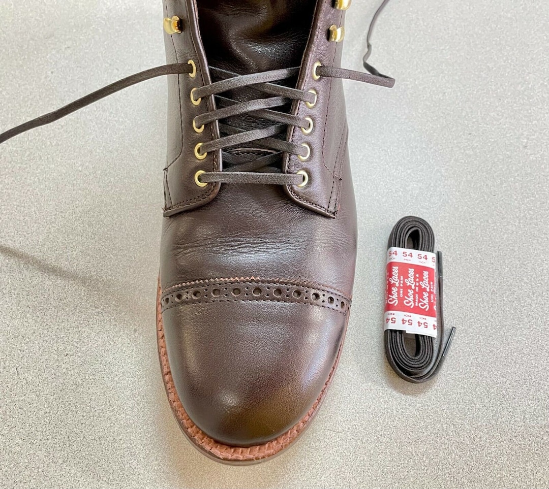 1 PAIR - 5mm FLAT Waxed Dress Shoelaces Boot Casual Oxford Shoe Laces ...