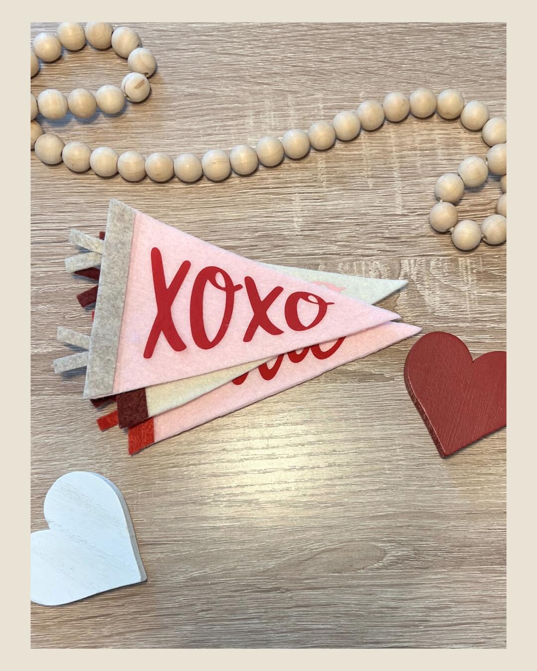 Mini Valentine’s Day Pennant - XOXO Pennant - Etsy
