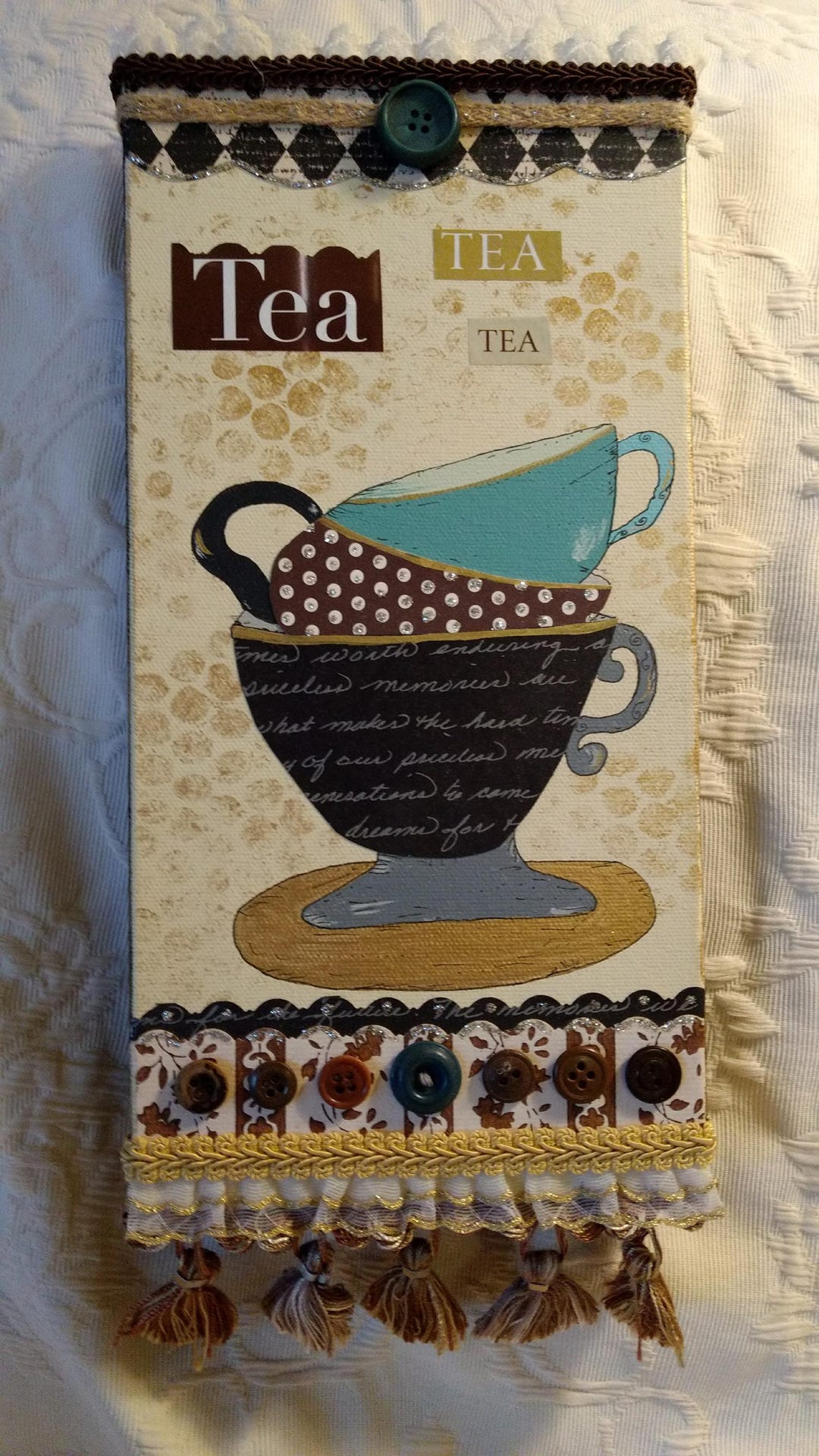 Collage Original Art Tea Cup Theme - Etsy