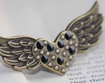 Winged Heart Ring | Etsy