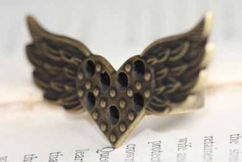 Winged Heart Ring | Etsy