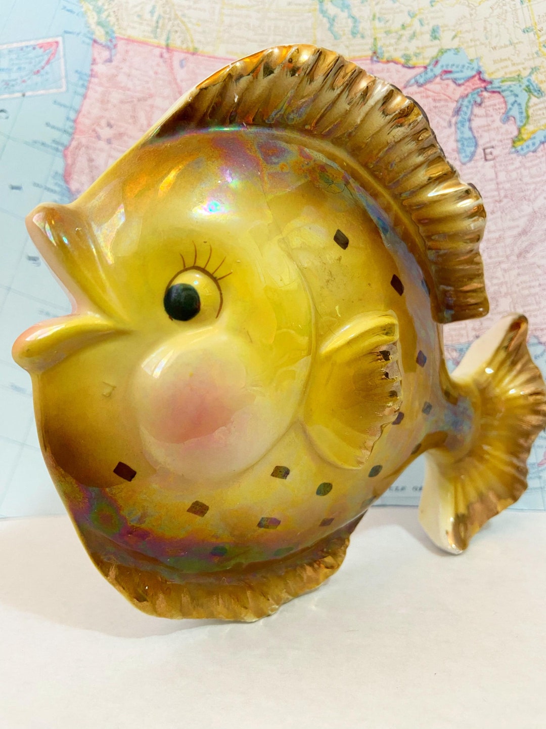 Vintage Golden Iridescent Tropical Fish Collectible Bradley Exclusives ...