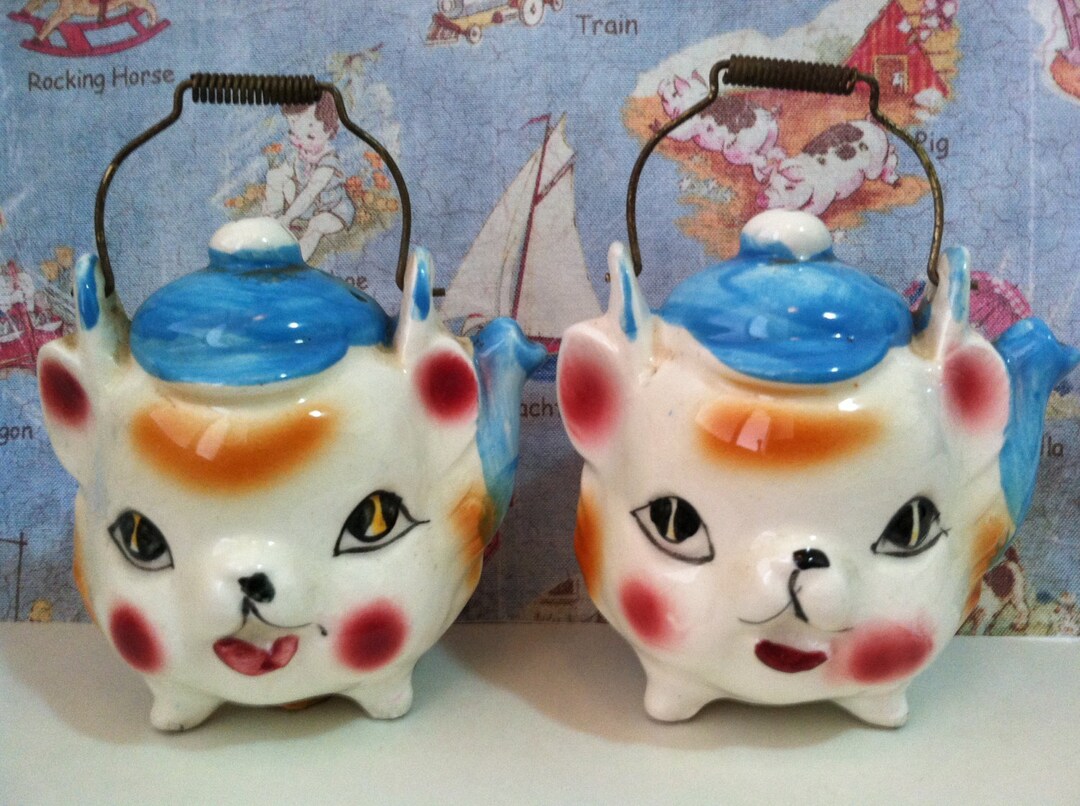 VERY RARE Vintage Bear Cubs Wearing Baseball Hats Salt & Pepper Shakers ...