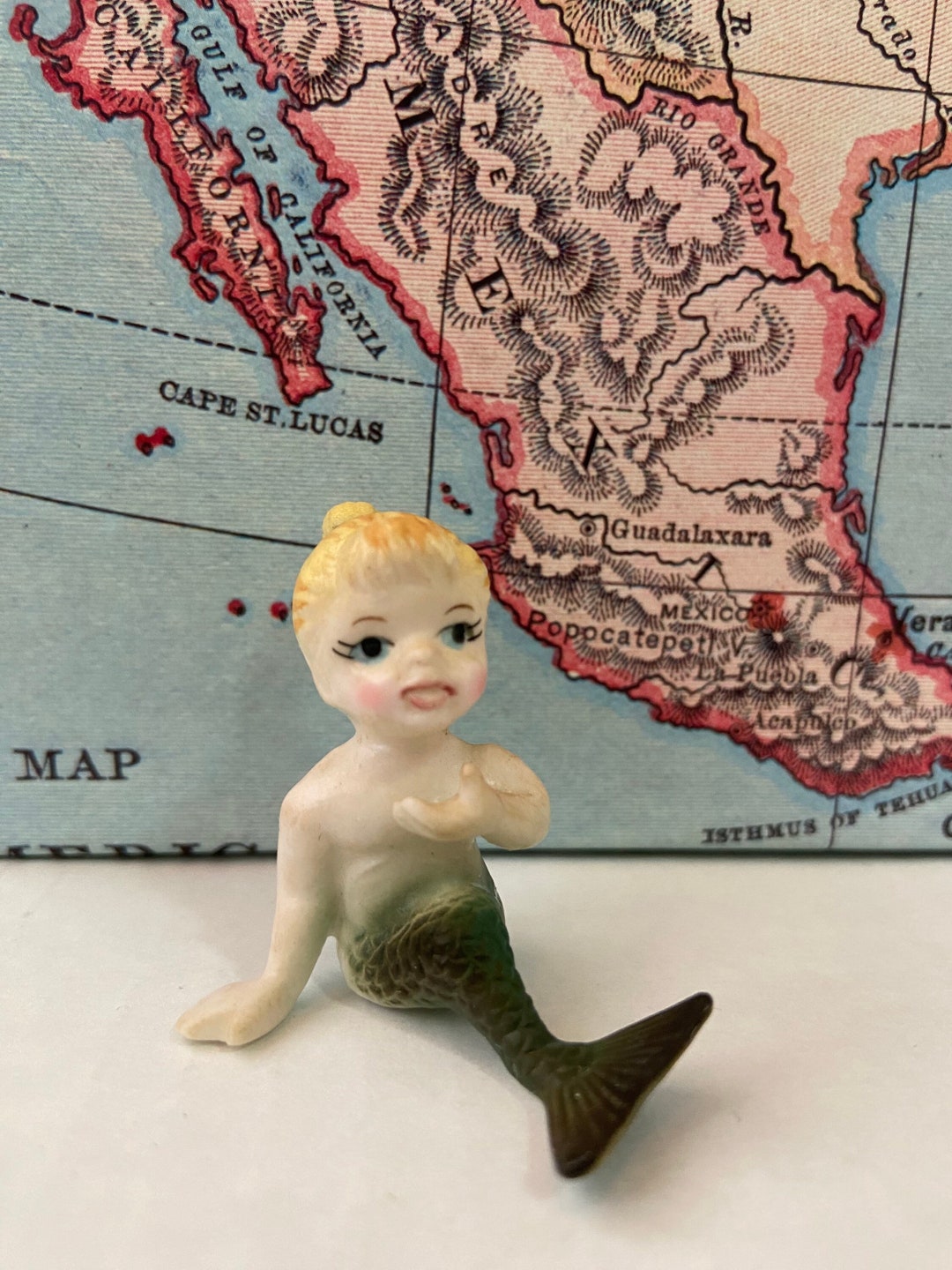 Vintage Beckoning Mermaid Collectible Miniature Figurine - Etsy