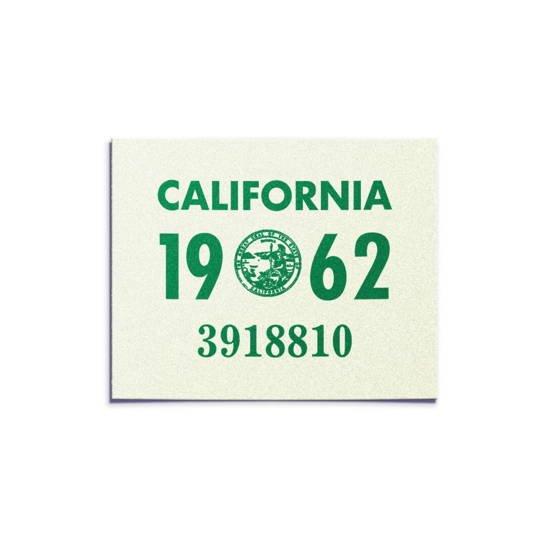 1962 California License Plate Sticker YOM CA Year of Manufacture Tag ...