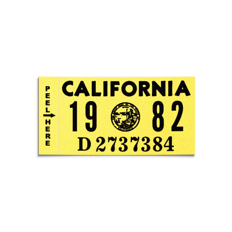 1982 California License Plate Sticker YOM CA Year of Manufacture Tag ...