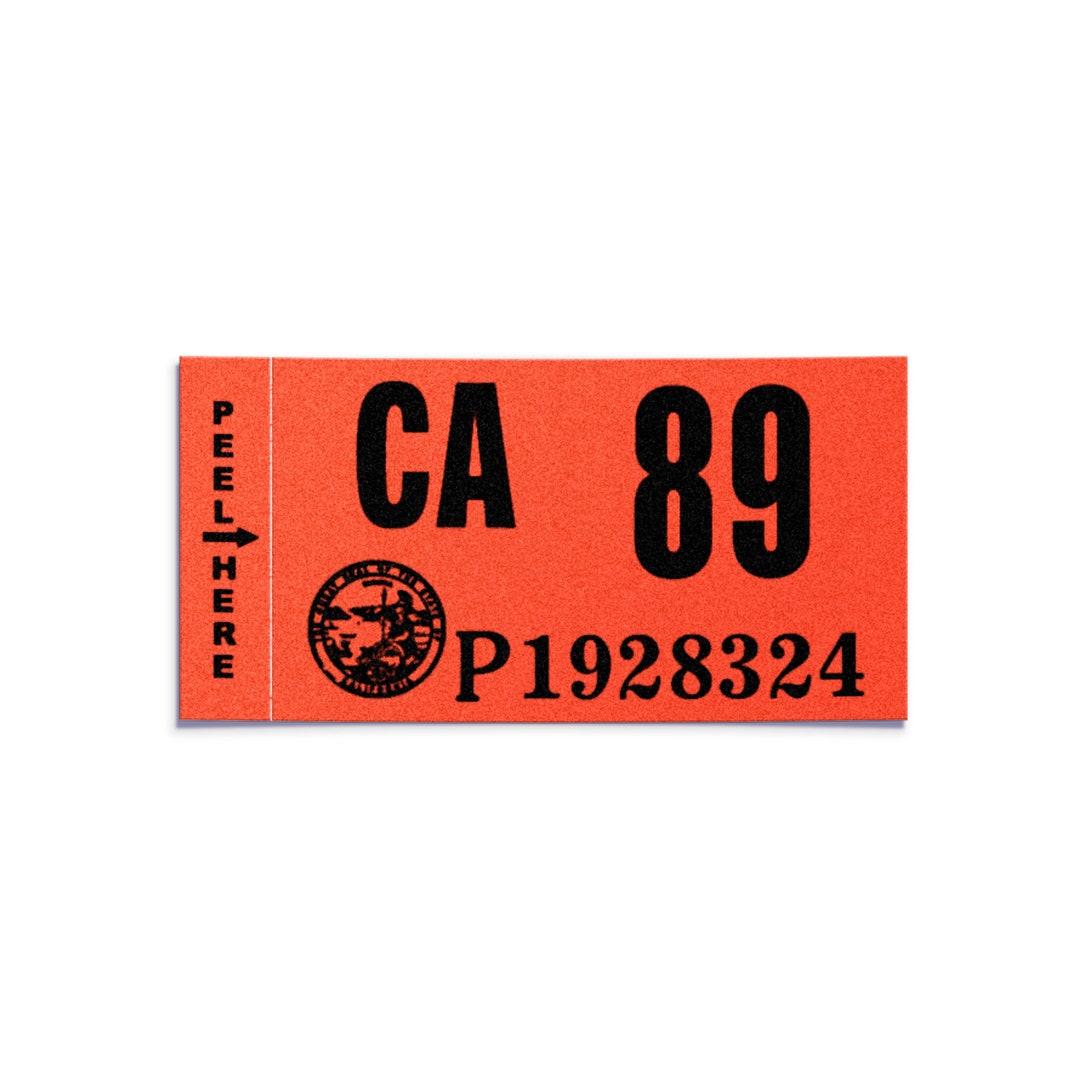 1989 California License Plate Sticker YOM CA Year of Manufacture Tag ...