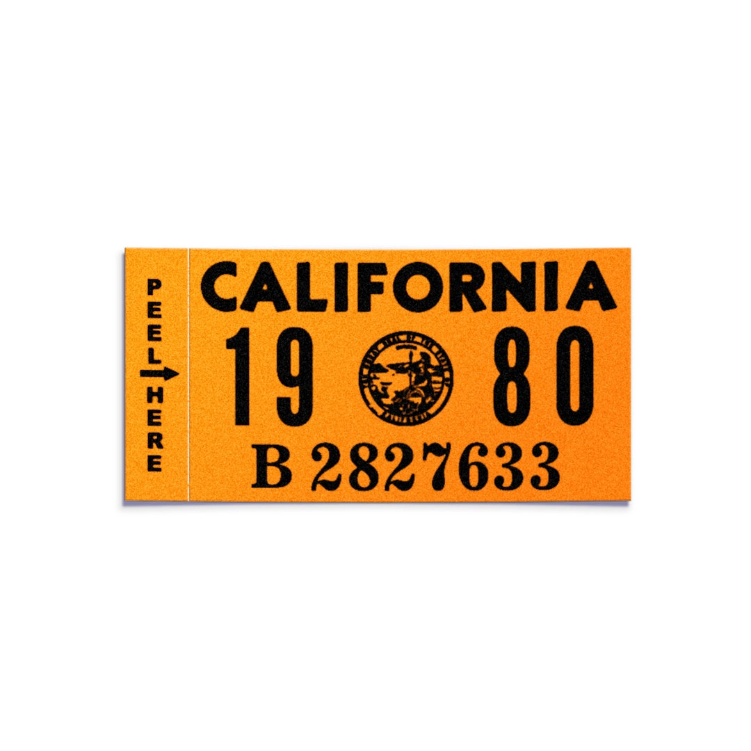 1980 California License Plate Sticker YOM CA Year of Manufacture Tag ...