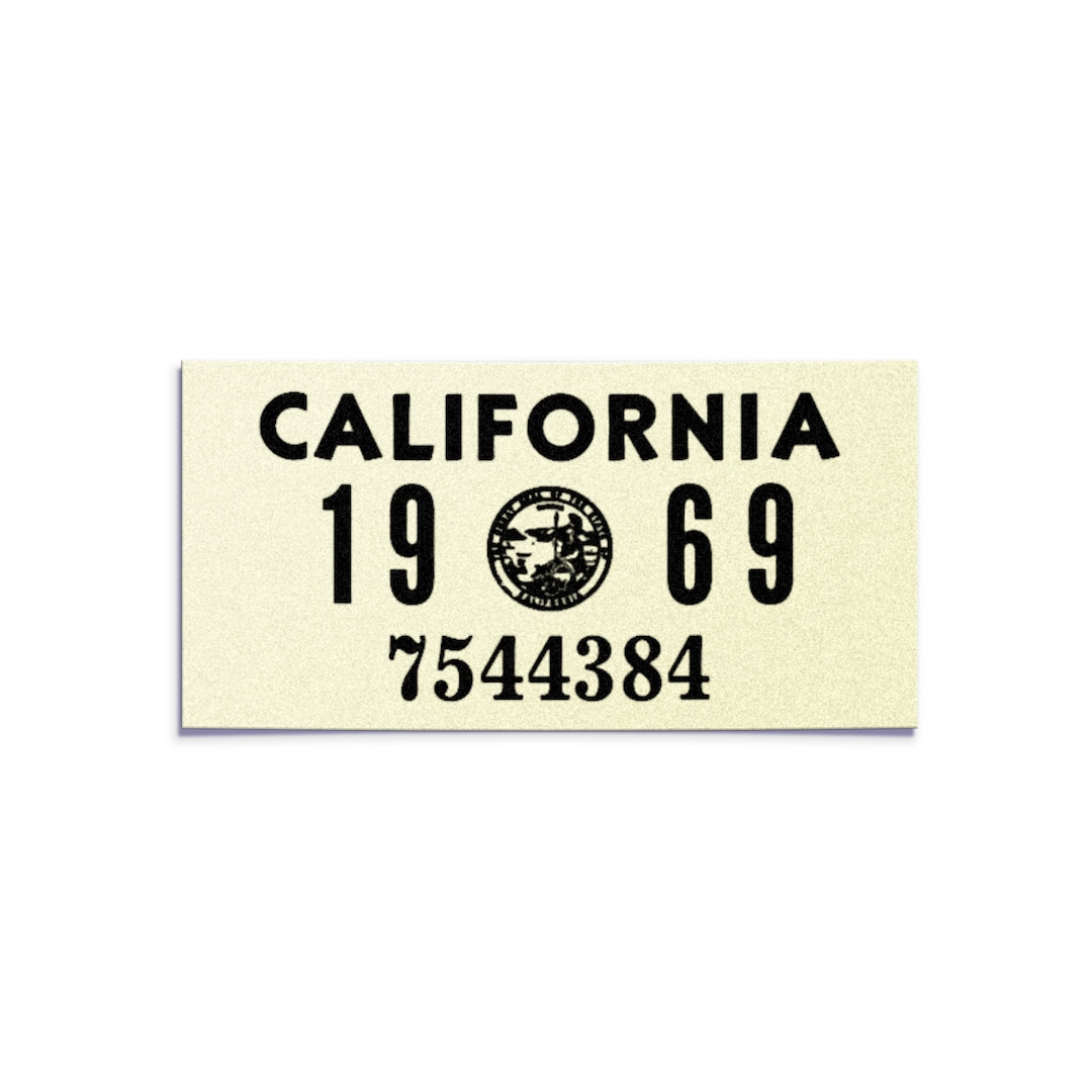 1969 California License Plate Sticker YOM CA Year of Manufacture Tag ...