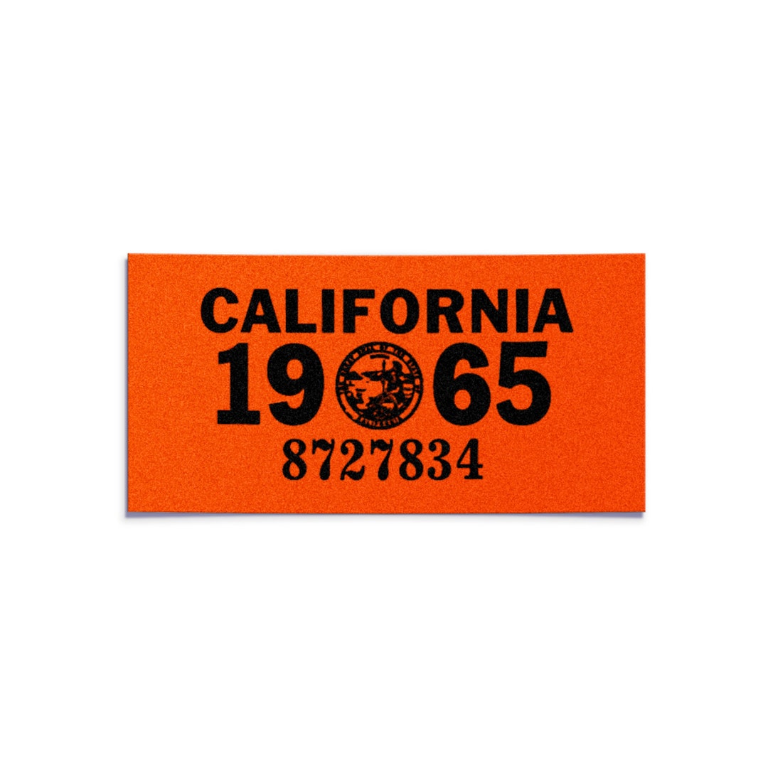 1965 California License Plate Sticker YOM CA Year of Manufacture Tag ...