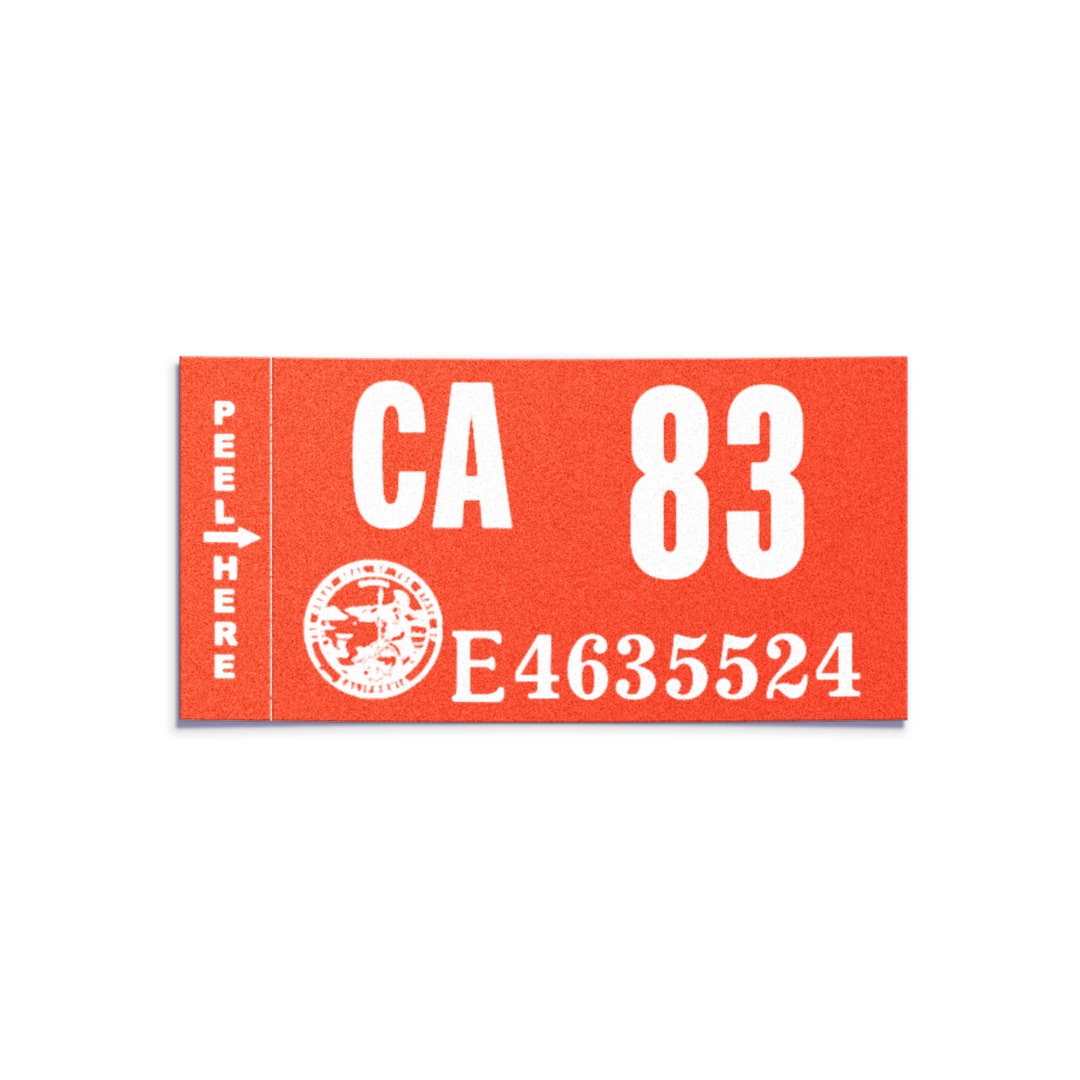 1983 California License Plate Sticker YOM CA Year of Manufacture Tag ...