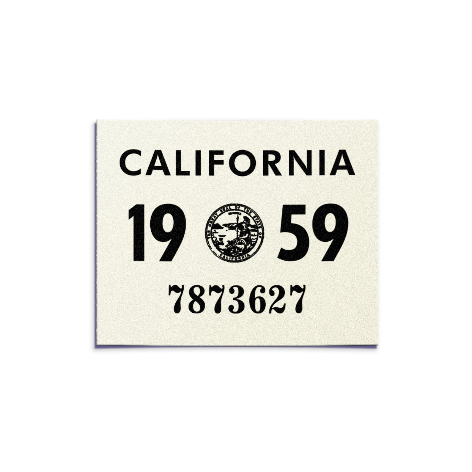 1959 California License Plate Sticker YOM CA Year of Manufacture Tag ...