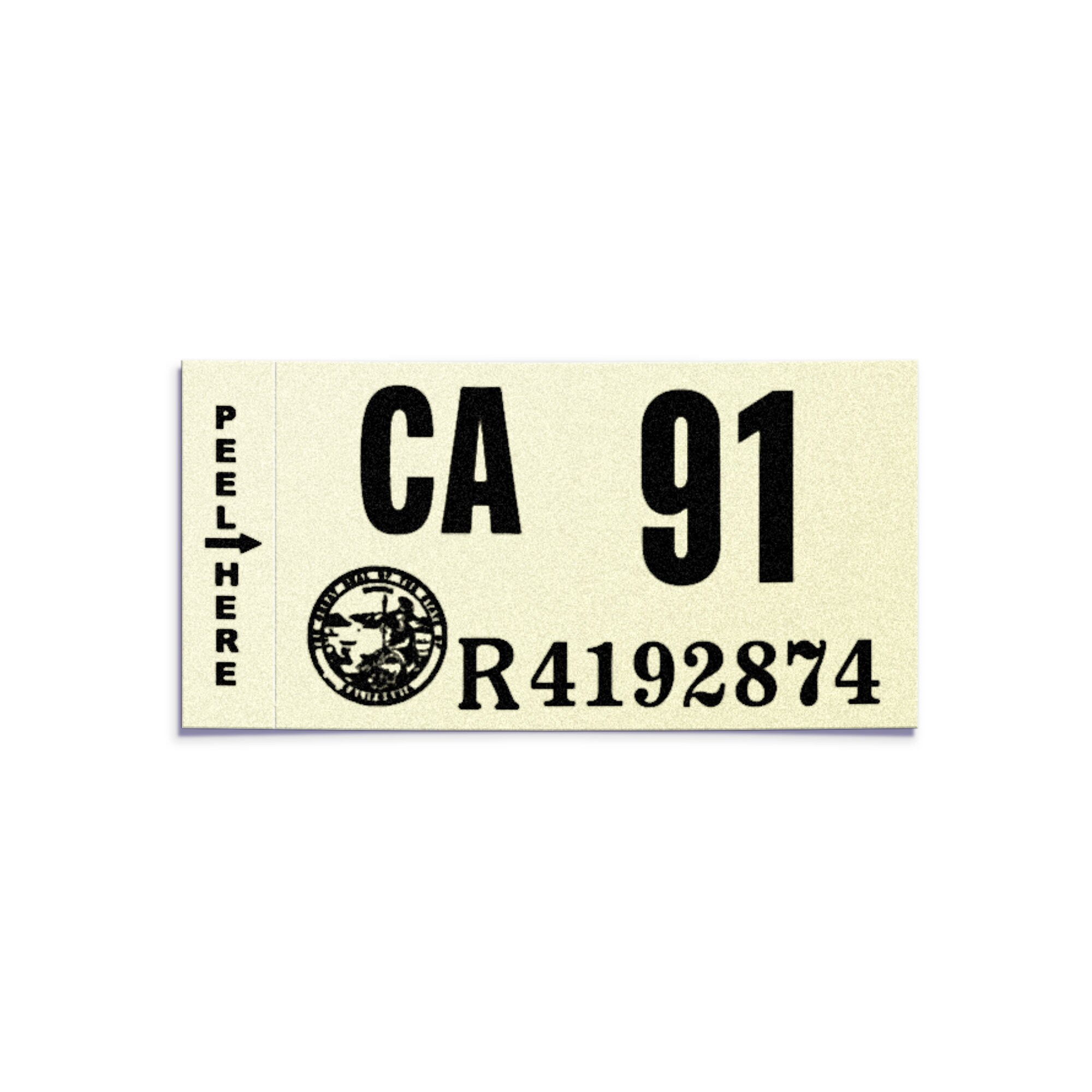 1991 California License Plate Sticker YOM CA Year of Manufacture Tag ...