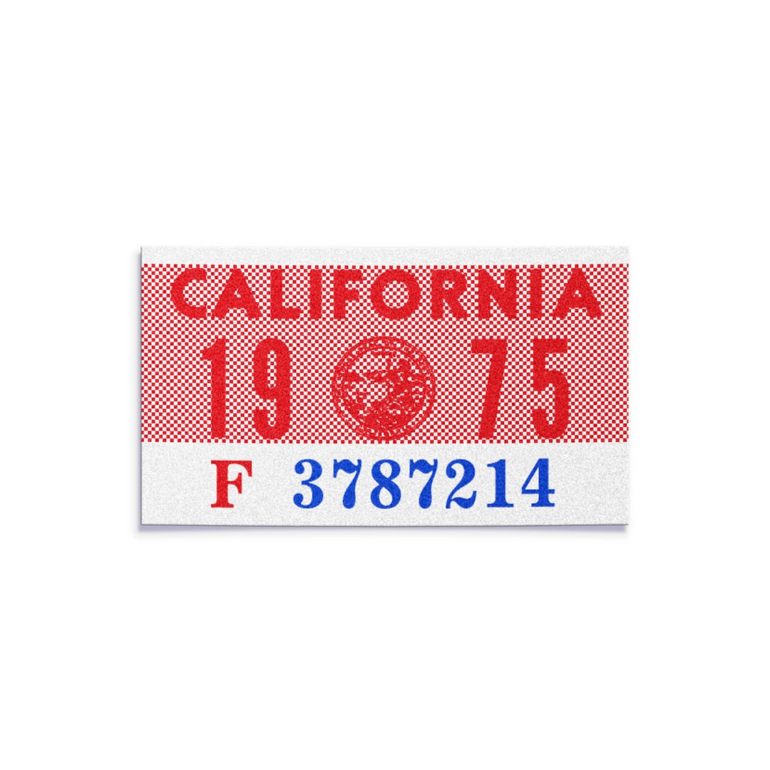 1975 California License Plate Sticker YOM CA Year of Manufacture Tag ...