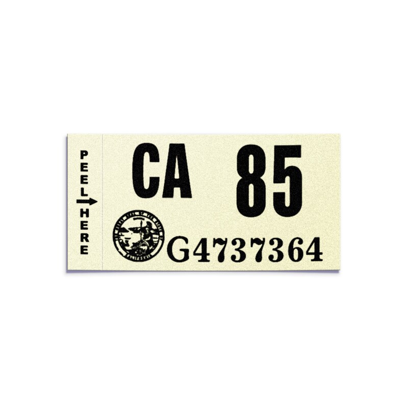 1985 California License Plate Sticker YOM CA Year of Manufacture Tag ...