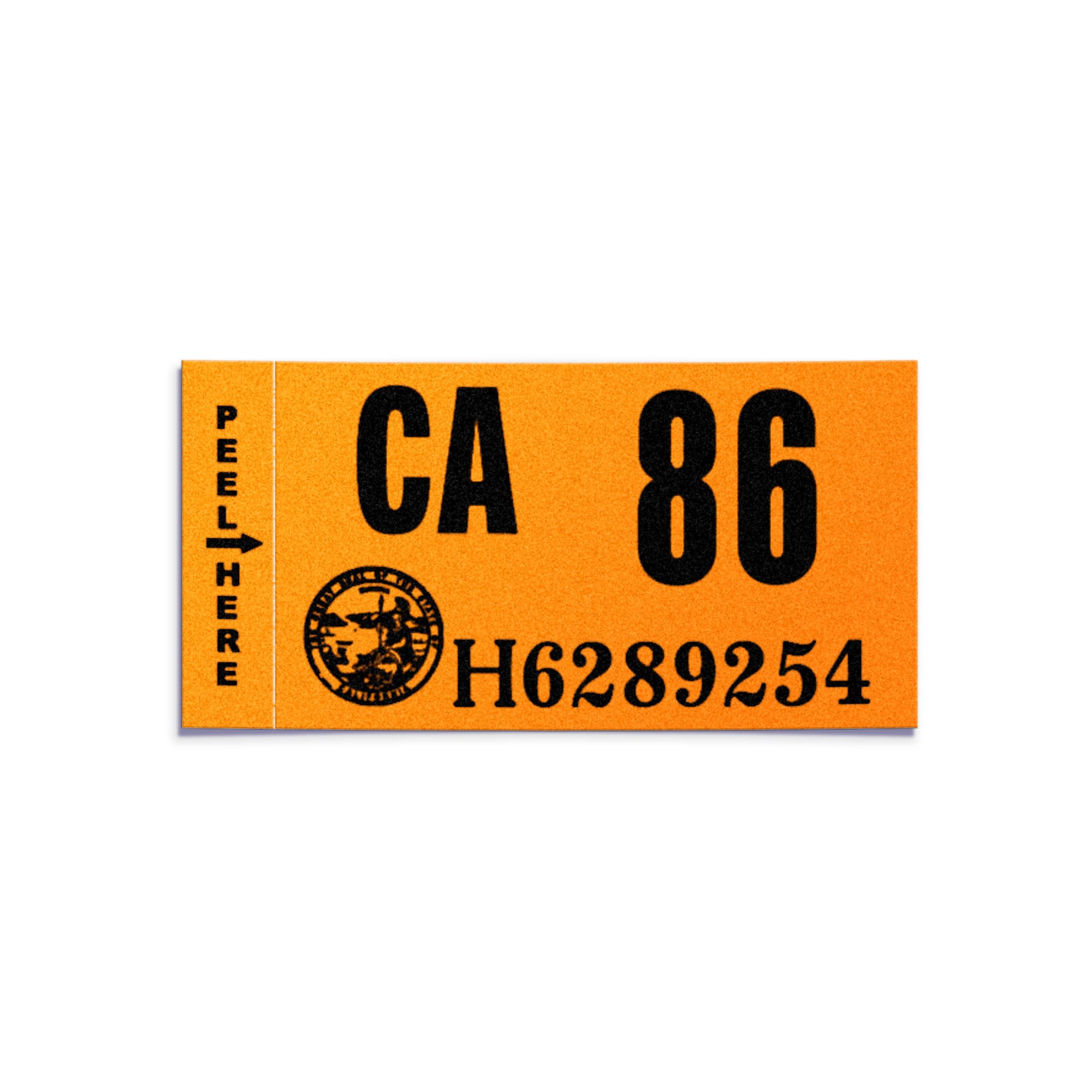 1986 California License Plate Sticker YOM CA Year of Manufacture Tag ...