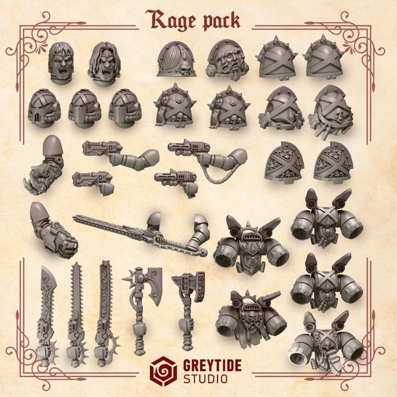 Crimson Lords Rage Pack Tabletop Miniature Wargaming Grim-dark Sci-fi ...