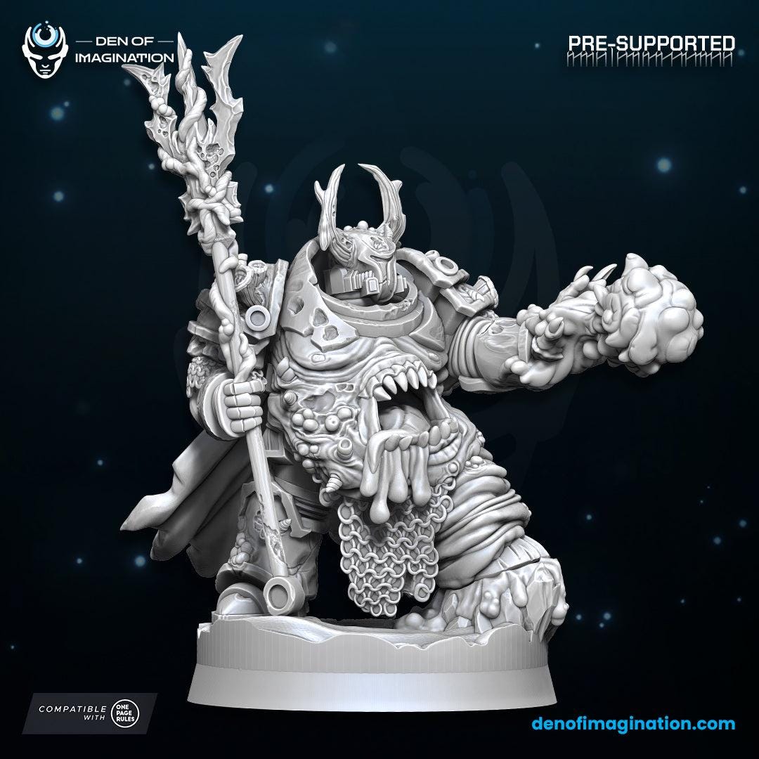 Plague Sorcerer in Annihilator Armor Plague Blessed Tabletop Miniature ...
