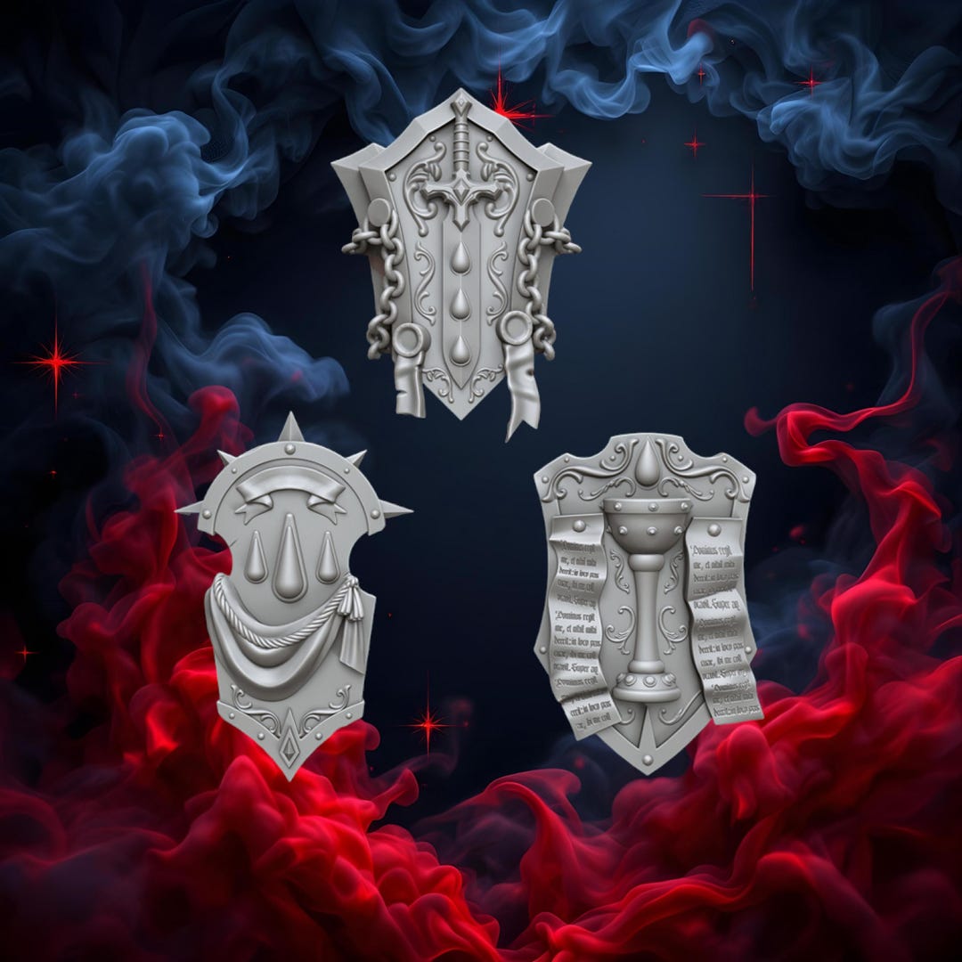 Crimson Angels Shield Set Upgrades Cyberbrush 3D Tabletop Wargaming ...
