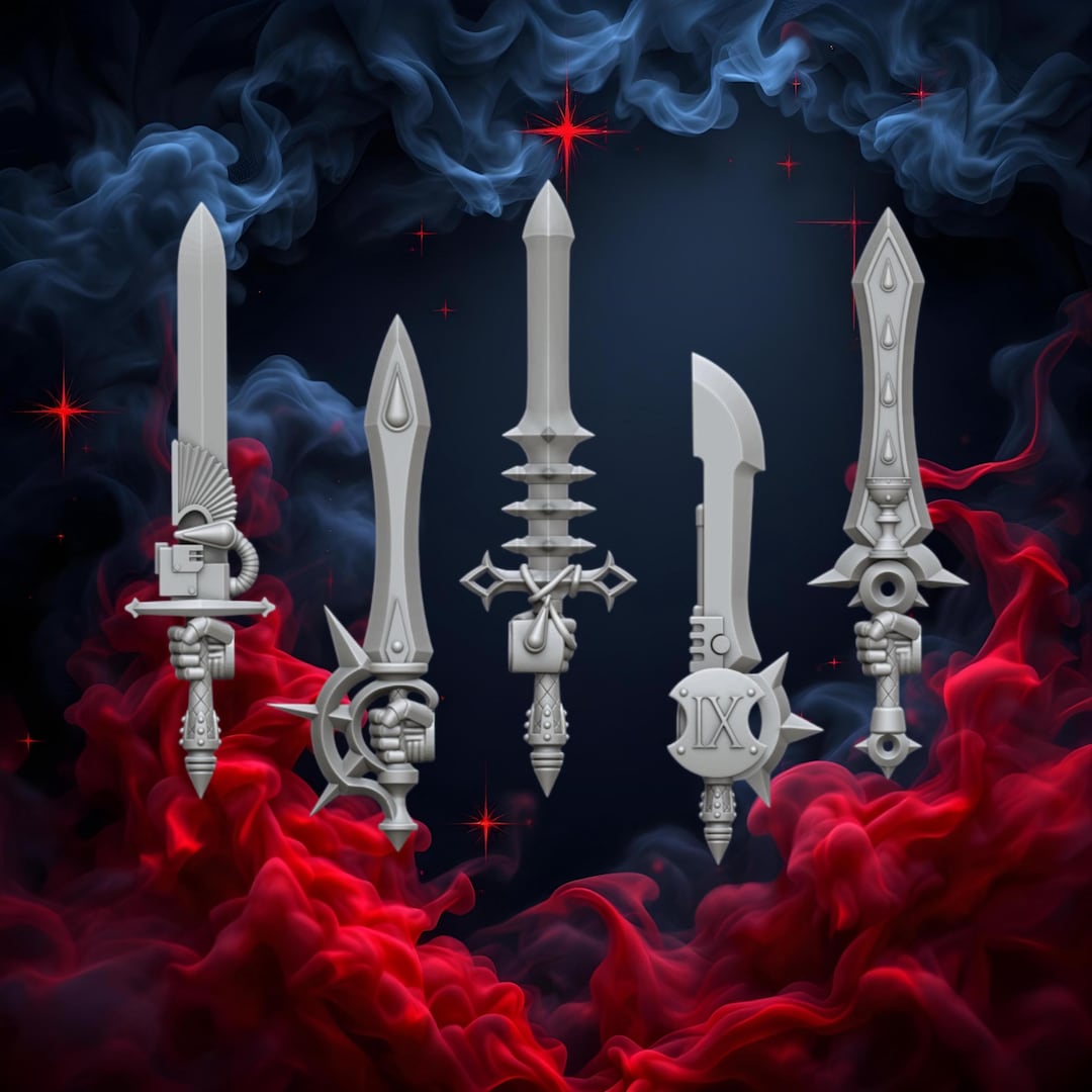 Crimson Angels Sword Set Upgrades Cyberbrush 3D Tabletop Wargaming ...