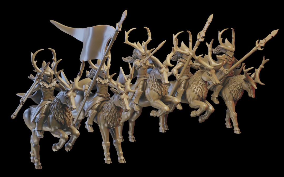 Male Deer Cavalry | Wood Elves | RPG Tabletop Miniature Wargaming Grim ...