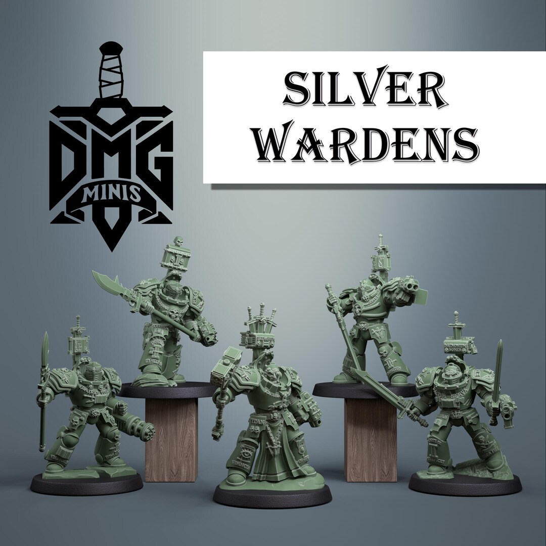 Heavy Soldier Squad - Silver Wardens - DMG Minis - Tabletop Wargaming ...