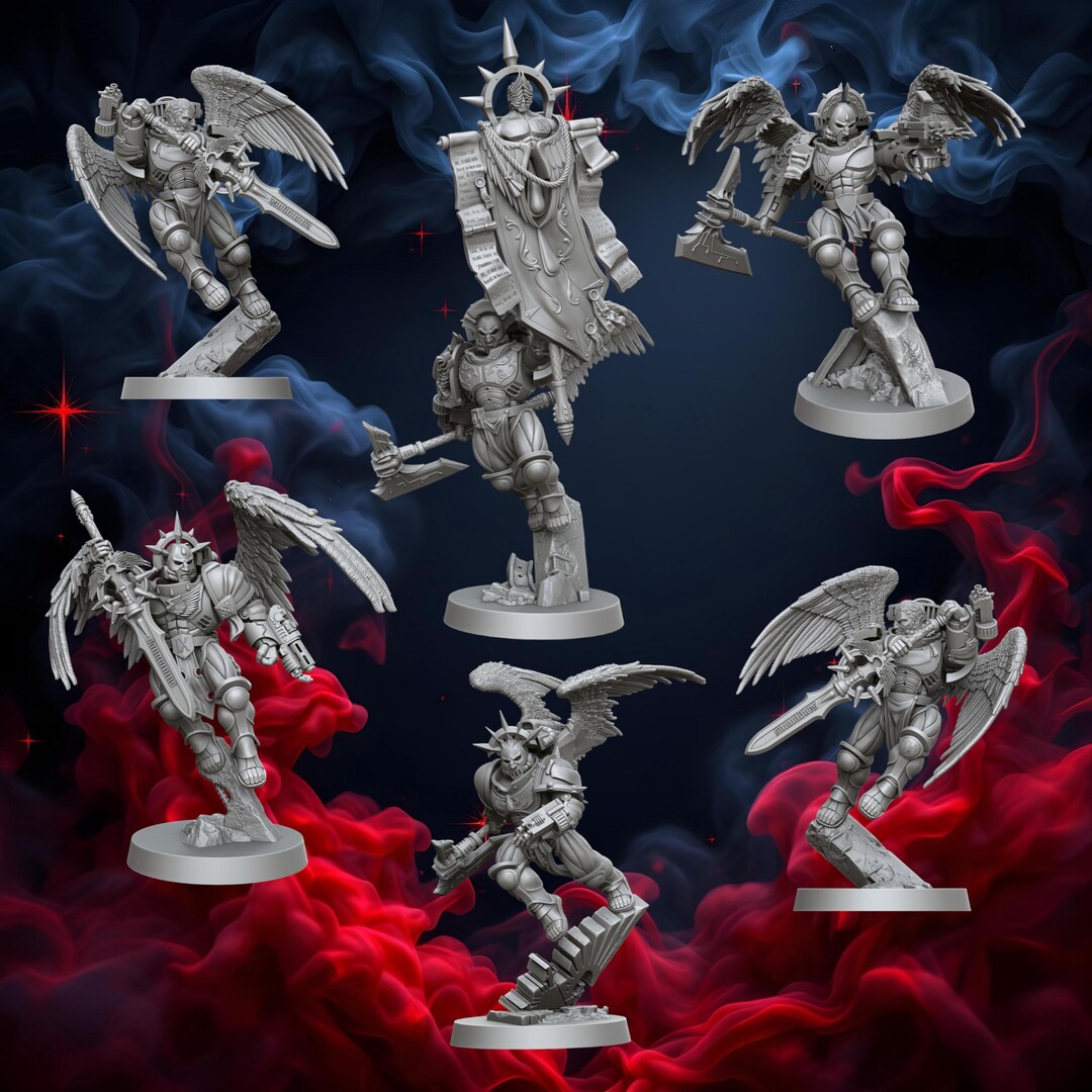 Crimson Angels Honour Guard x6 Cyberbrush3d Tabletop Wargaming ...
