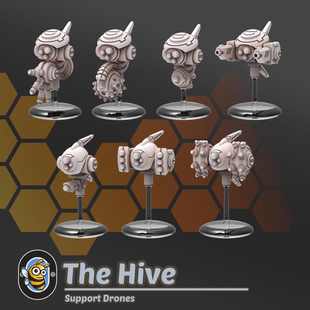 Support Drones (x14) - Hivemind Minis - Tabletop Wargaming Miniature Sci-fi/tank/proxy - Etsy