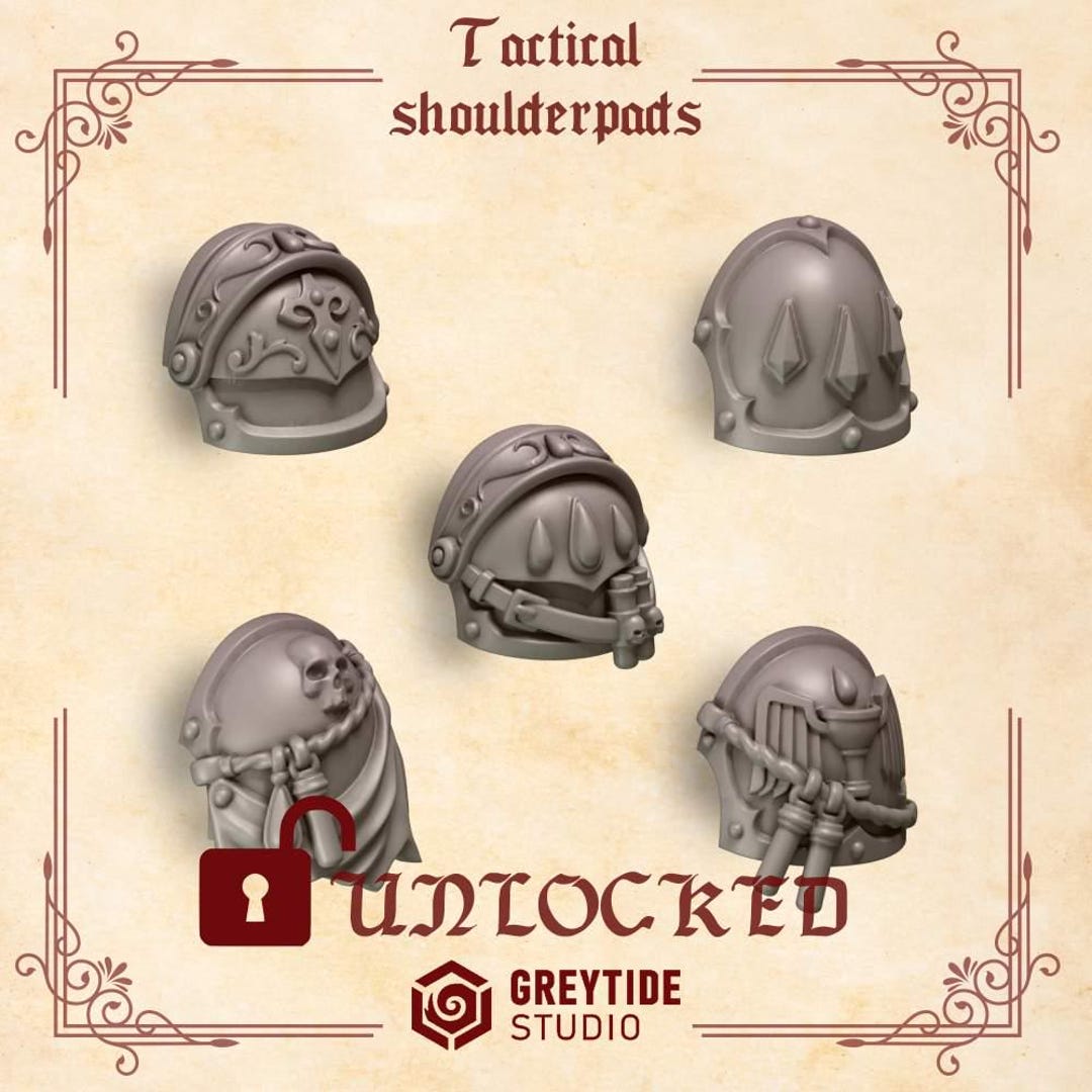 Crimson Lords Tactical Shoulder Pads | RPG Tabletop Miniature Wargaming ...
