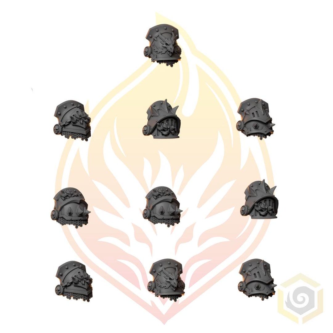 3D Printed Anvil Warden Shoulder Pads: Grimdark Sci-fi RPG Miniatures ...