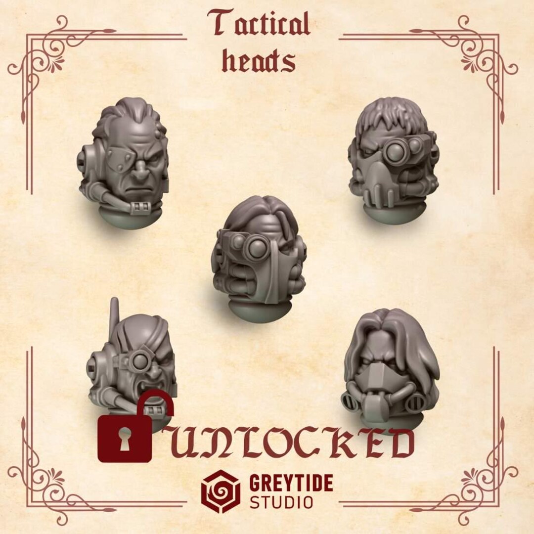 Crimson Lords Tactical Heads | RPG Tabletop Miniature Wargaming Grim ...