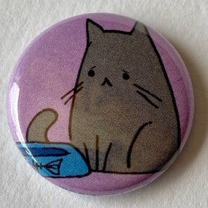 Sad Kitty Pin - Etsy