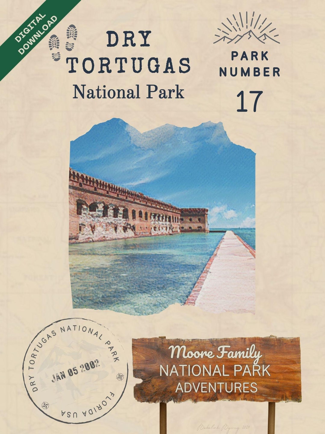 Custom National Park Travel Digital Download, Dry Tortugas, Gift for ...
