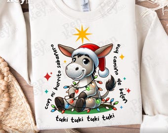 Con Mi Burrito Sabanero PNG, Feliz Navidad Digital Download, Spanish ...