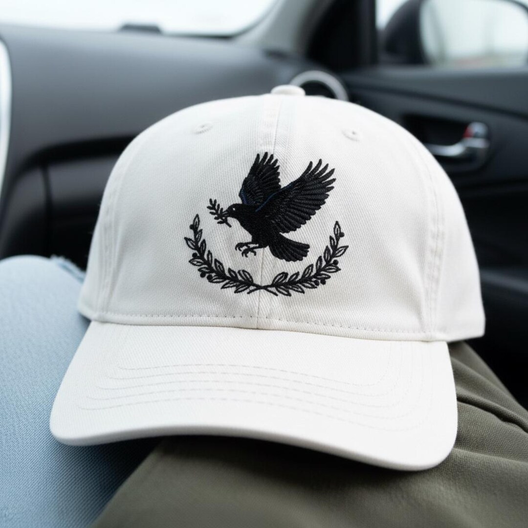Embroidered Floral Crows Baseball Cap, Raven Washed Dad Hat, Mother's ...