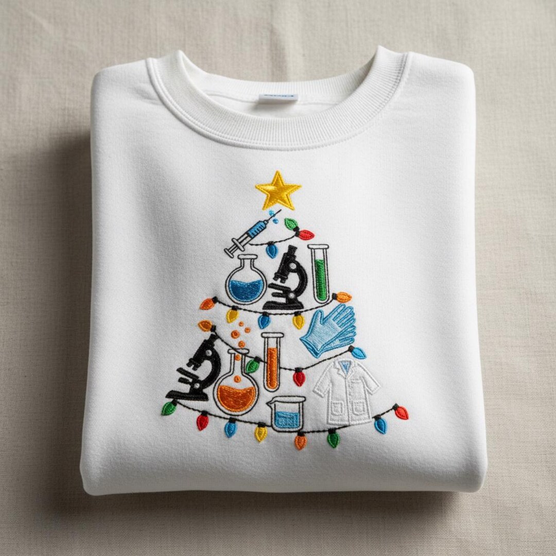 Embroidered Science Christmas Sweatshirt, Biology Teacher Sweater ...