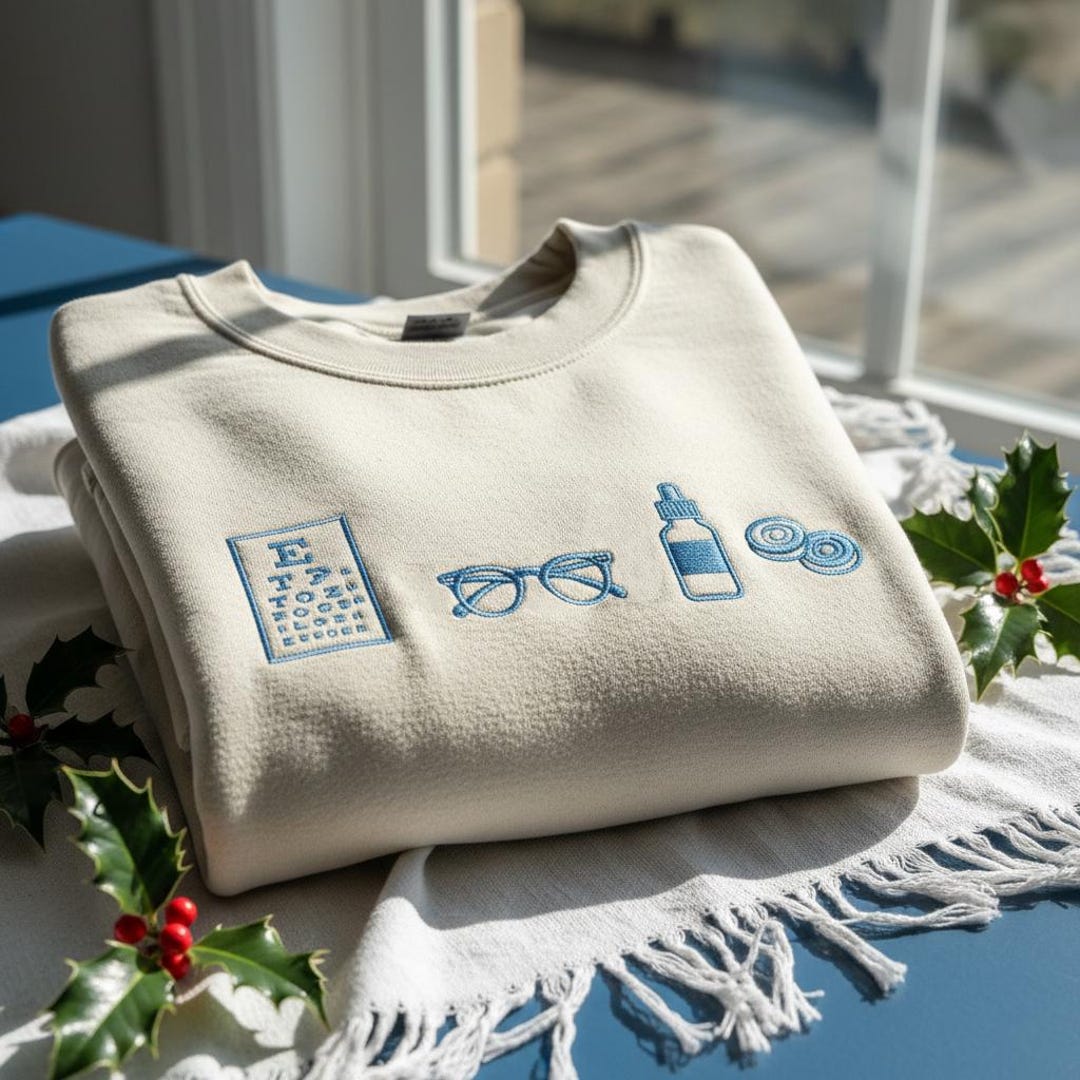 Optometry Embroidered Sweatshirt, Certified Paraoptometric Crewneck ...