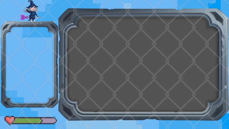 Animated Retro RPG Witch Stream Overlay pack 2 - Etsy