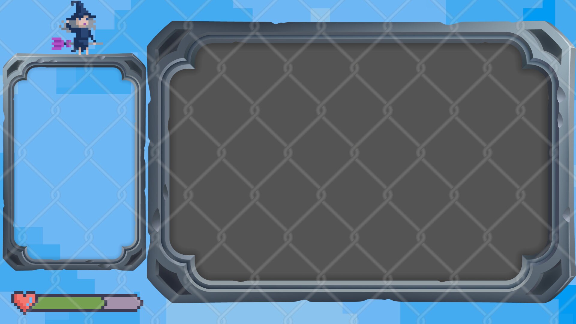 Animated Retro RPG Witch Stream Overlay (pack 2) - Etsy