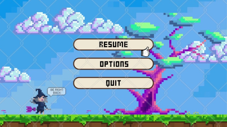 Animated Retro RPG Witch Stream Overlay pack 2 - Etsy