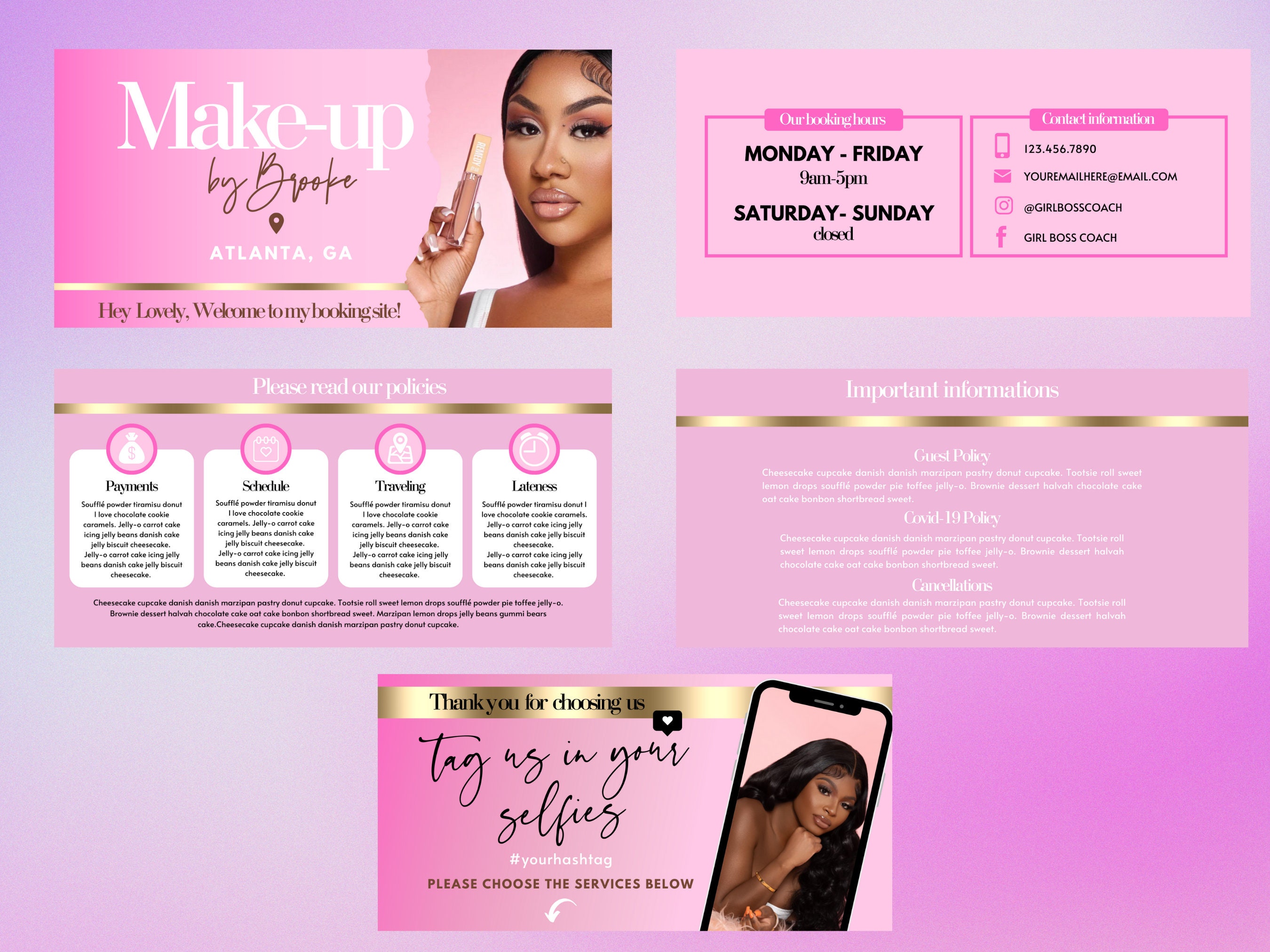 Pink Acuity Scheduling Template, DIY Booking Site Template, Acuity ...