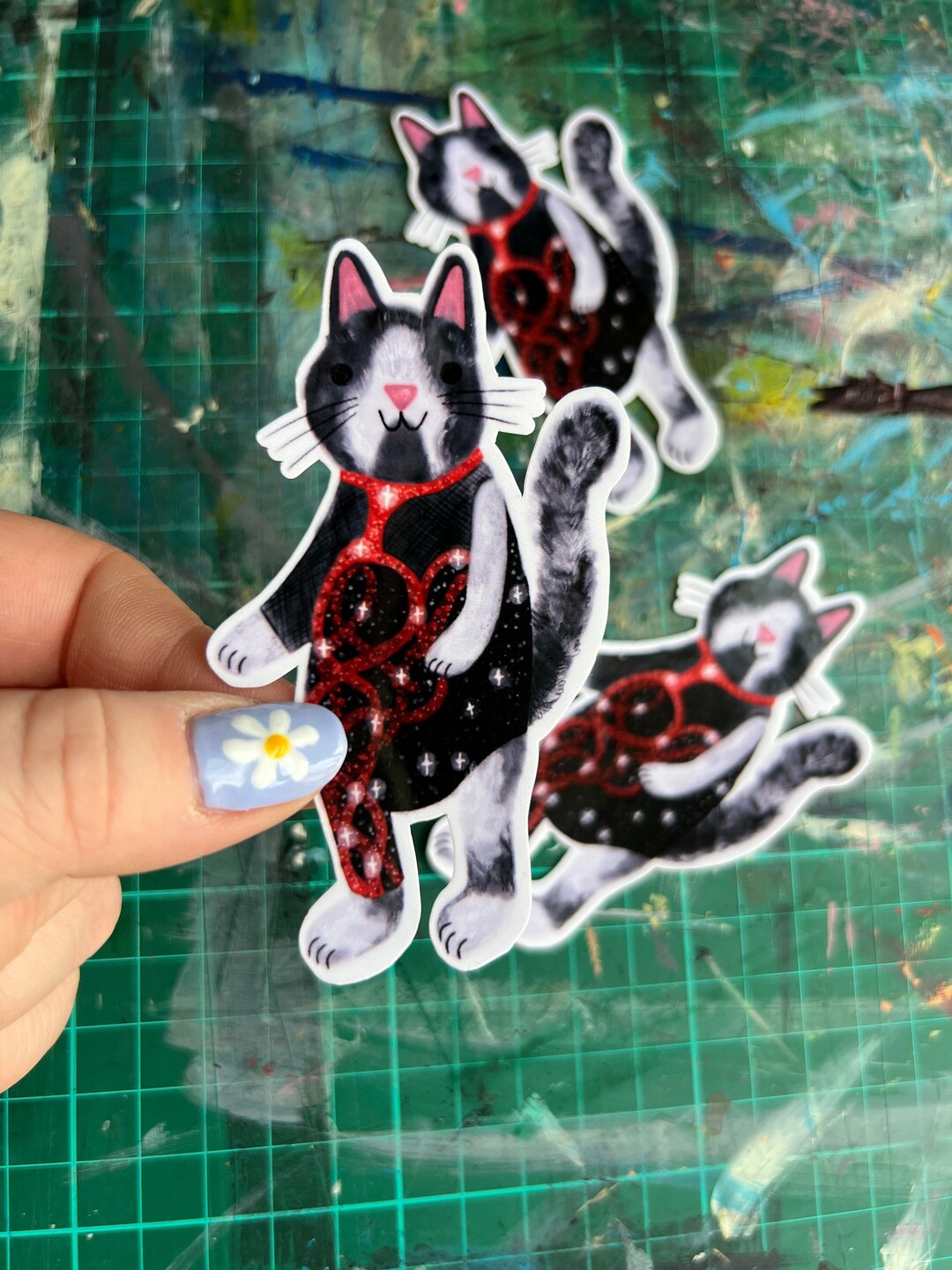 Taylor Swift Reputation Cat Illustrated Sticker Handmade Weatherproof ...