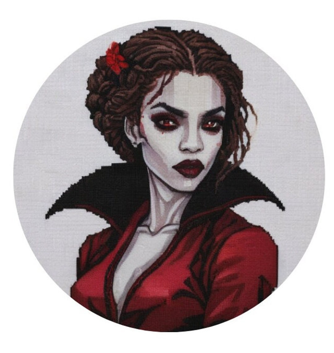 Female Vampire Portrait With Rose - Etsy