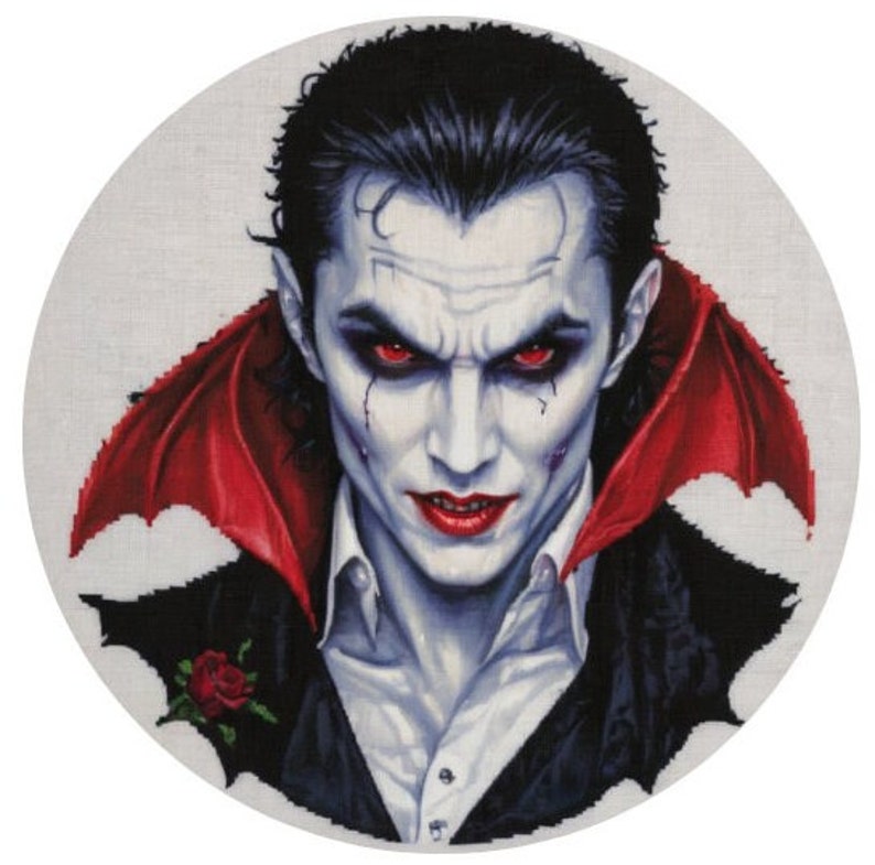 Male Vampire Portrait Cross Stitch Pattern - Etsy