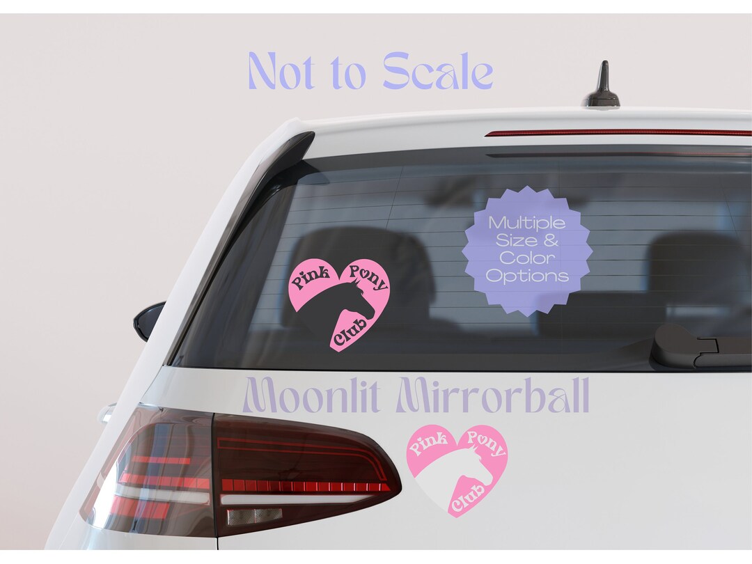Vinyl Decal pink Pony Club Sticker for Car, Laptop, Water Bottle ...
